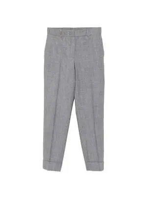 Peserico Striped Linen Wide-leg Trousers - Multicolor