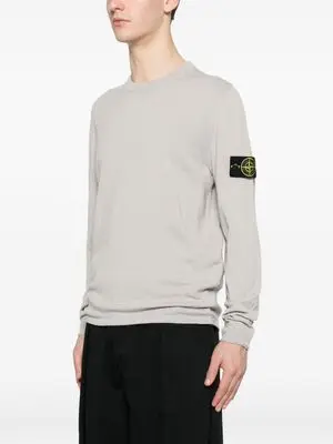 Stone Island Cotton Crewneck Sweater With Logo Patch - Multicolor
