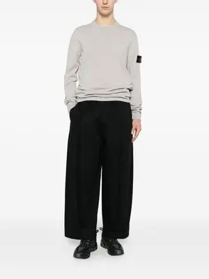 Stone Island Cotton Crewneck Sweater With Logo Patch - Multicolor