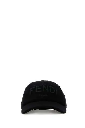 Fendi Wool Blend Baseball Cap - Black