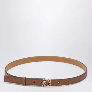 Loewe Anagram Belt In Grained Calfskin - Brown