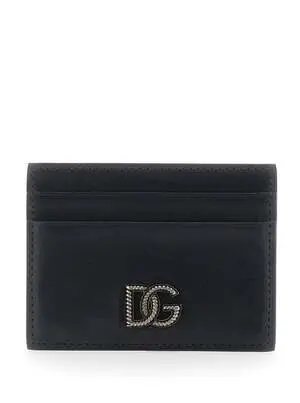 Dolce & Gabbana Black Card Holder With Logo Plate On The Front In Leather For - Multicolor