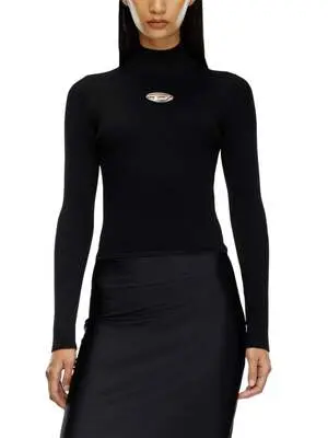 DIESEL® Ribbed High Neck Long Sleeve Top