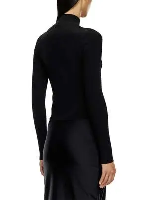 DIESEL® Ribbed High Neck Long Sleeve Top
