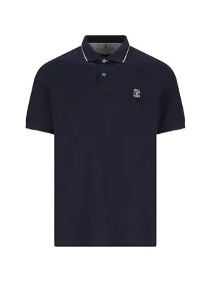 Brunello Cucinelli Logo Cotton Polo Shirt - Multicolor
