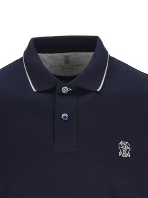 Brunello Cucinelli Logo Cotton Polo Shirt - Multicolor