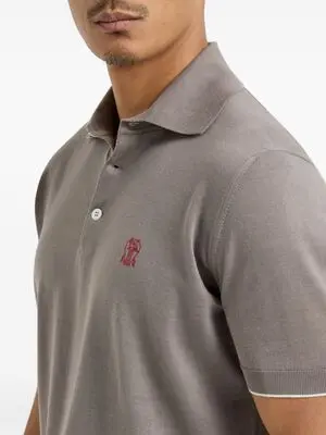 Brunello Cucinelli Logo Cotton Polo Shirt - Multicolor