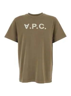 A.p.c. Cotton Crew Neck T-shirt With Logo Lettering - Multicolor