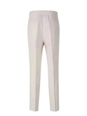 Brunello Cucinelli Linen Drawstring Double Pleated Trousers