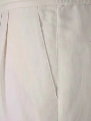 Brunello Cucinelli Linen Drawstring Double Pleated Trousers