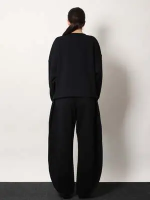 Alaïa Boatneck Cotton Sweatshirt With Logo Detail - Multicolor