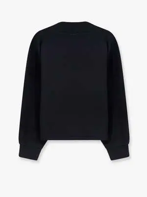 Alaïa Boatneck Cotton Sweatshirt With Logo Detail - Multicolor