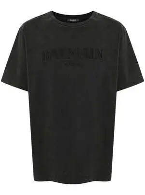 Balmain T-shirt With Vintage Embroidery - Gray