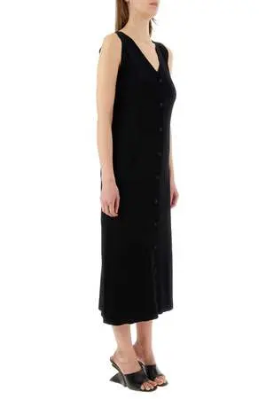 JIL SANDER Stretch Cotton Blend Dress - Black