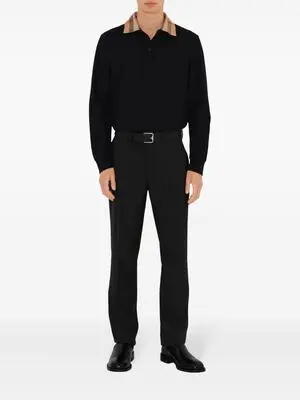 Burberry Check Collar Cotton Polo Shirt