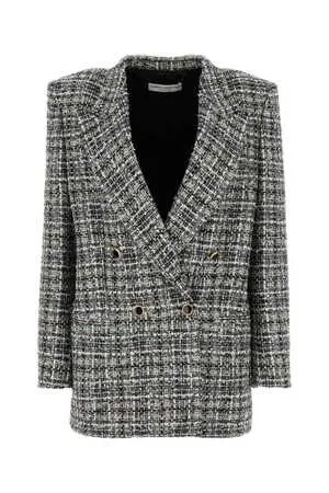 Alessandra Rich Embroidered Tweed Oversize Blazer - Multicolor