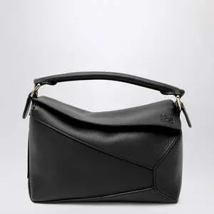 Loewe Small Grained Leather Puzzle Edge Bag - Black