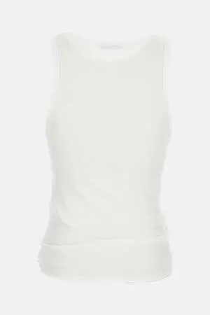 Rabanne Ribbed Tank Top With Metal Ring Detail