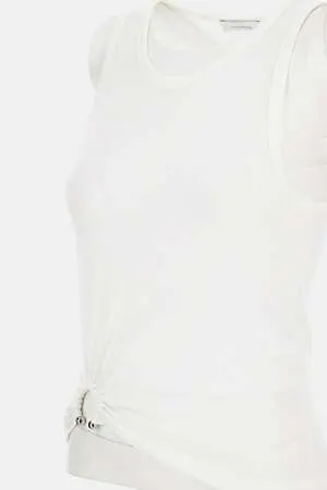 Rabanne Ribbed Tank Top With Metal Ring Detail