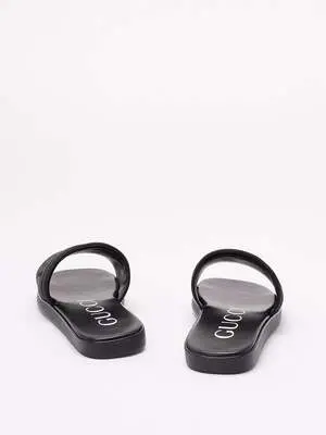 Gucci Black Polyamide Slide Sandals - Multicolor
