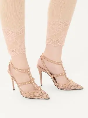 Valentino Garavani Rockstud Lace Pumps - Multicolor