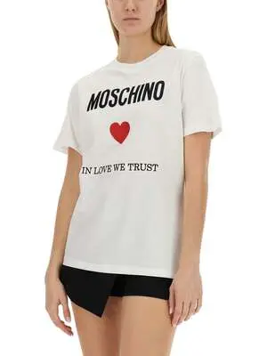 Moschino Cotton T-shirt With Logo - White