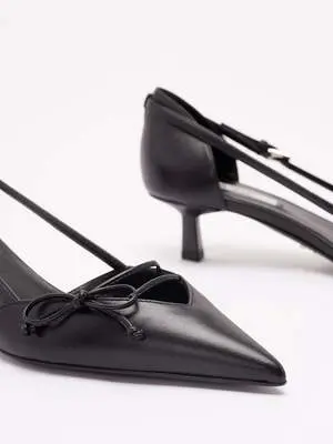 Prada Leather Pumps With Bow Detailing - Multicolor
