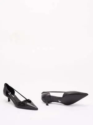 Prada Leather Pumps With Bow Detailing - Multicolor