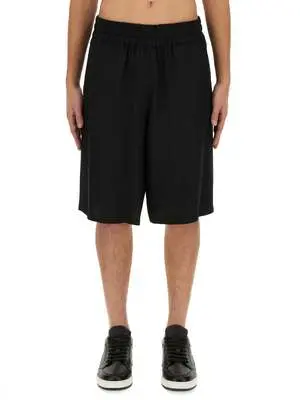 Moschino Bermuda Shorts With Logo Detail - Black