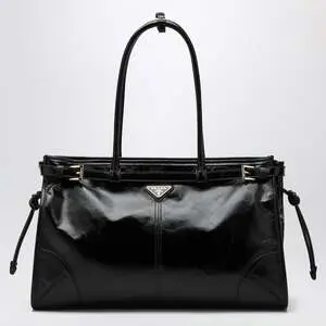 Prada Large Bonnie Bag In Leather - Black