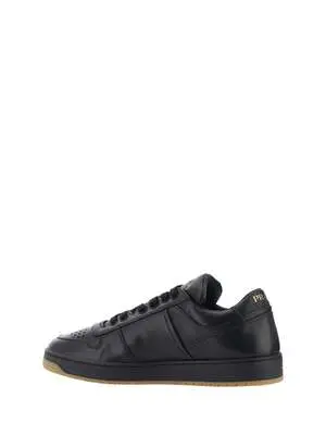 Prada Downtown Leather Lace-up Sneakers - Black