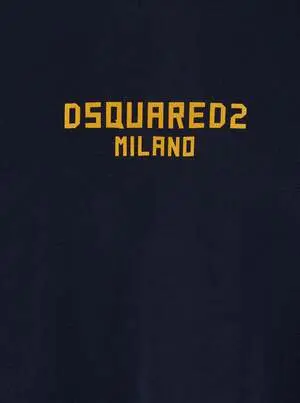 Dsquared2 Blue T-shirt With Logo Print On The Front In Cotton For - Multicolor
