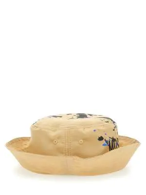 Moschino Bucket Hat With Logo - Cream