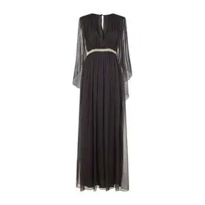 Alberta Ferretti Long Chiffon Dress - Brown