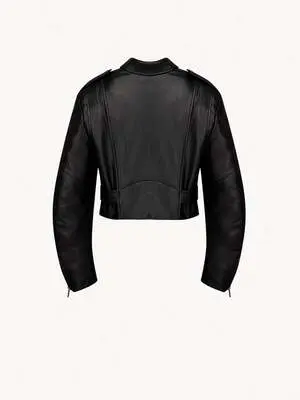 Saint Laurent Lambskin Leather Belted Jacket - Multicolor