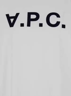 A.p.c. White Oversized T-shirt With Logo Print On The Front In Cotton - Multicolor