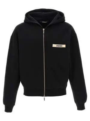 Jacquemus Le Hoodie Grip Gros Grain Zip-up Cotton Hoodie