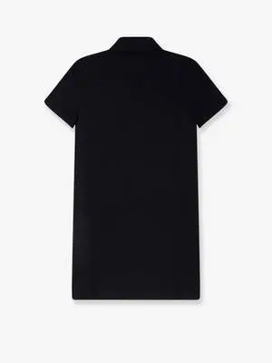 Saint Laurent Short Sleeve Embroidered Logo Dress