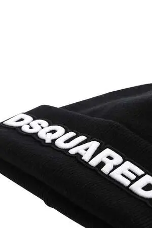 Dsquared2 Wool Beanie Hat - Black