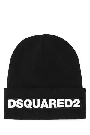 Dsquared2 Wool Beanie Hat - Black
