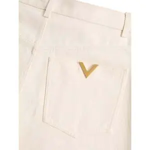 Valentino Garavani Cotton Straight-leg Jeans - Cream