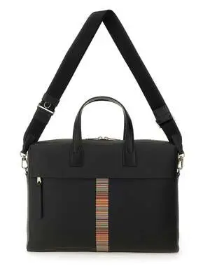Paul Smith Signature Stripe Leather Briefcase