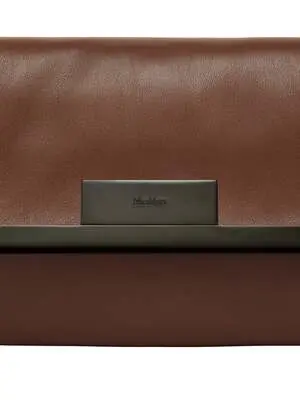 Max Mara Leather Clutch With Engraved Logo