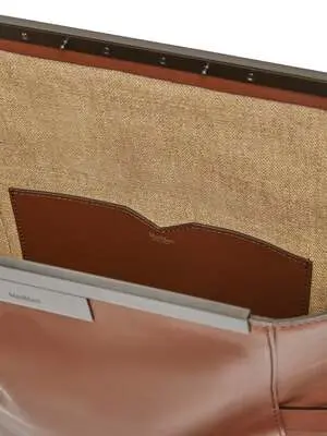 Max Mara Leather Clutch With Engraved Logo