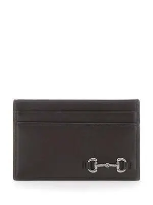 Gucci Card Holder With Horsebit On The Front In Leather For - Brown