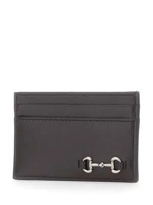 Gucci Card Holder With Horsebit On The Front In Leather For - Brown