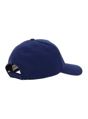 Moncler Blue Cotton Baseball Cap With Logo