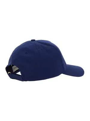 Moncler Blue Cotton Baseball Cap With Logo