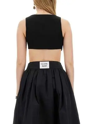 Moschino Embellished Feather Vest - Black