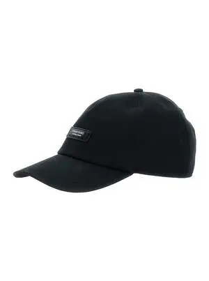 Moncler Black Cotton Baseball Cap With Logo Patch - Multicolor